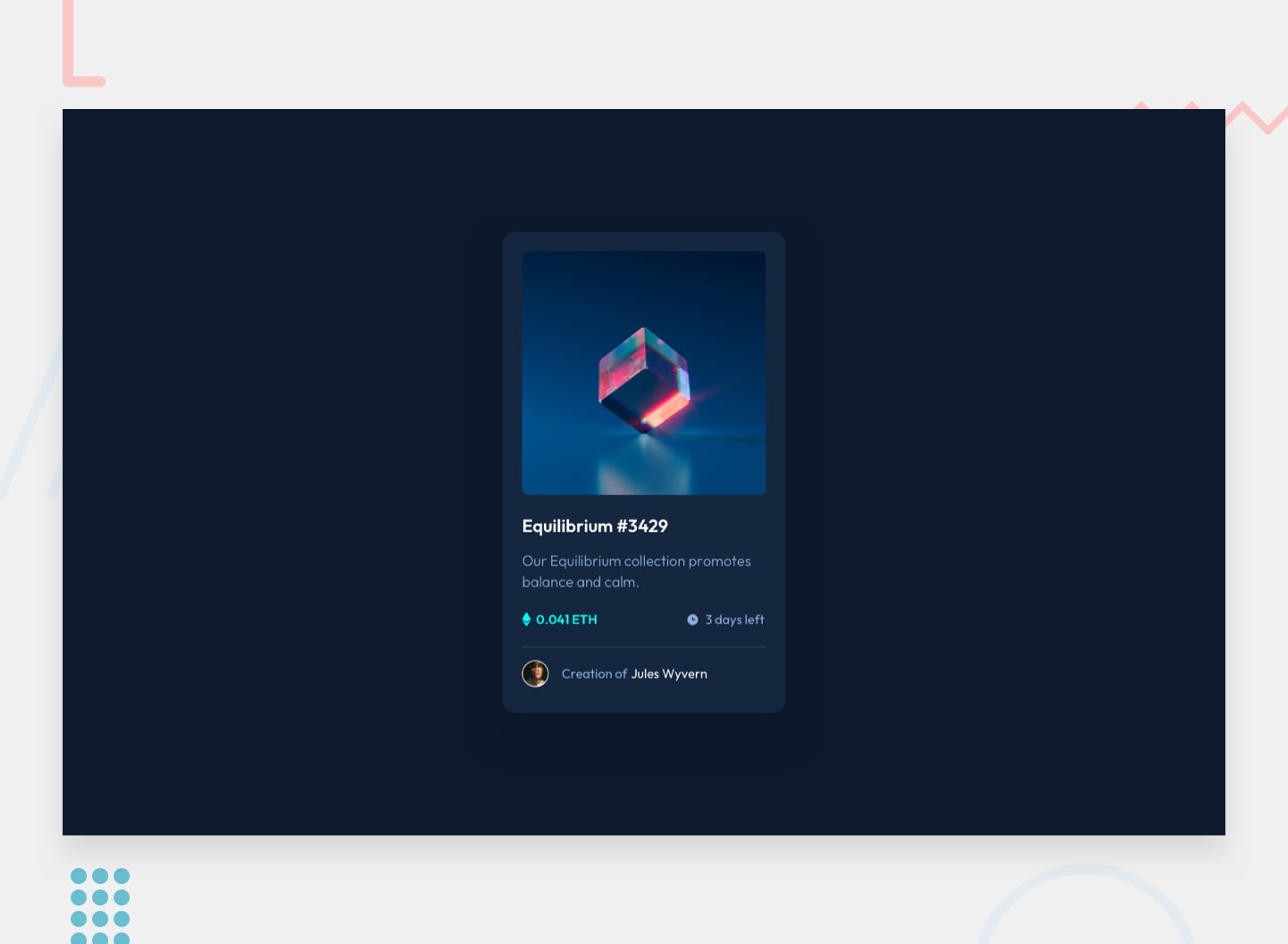 Frontend Mentor - NFT preview card component | FrontEndMentor-4th-Design
